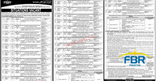 FBR Jobs 2023 | Latest Career and Jobs in FBR Federal Board of Revenue ...