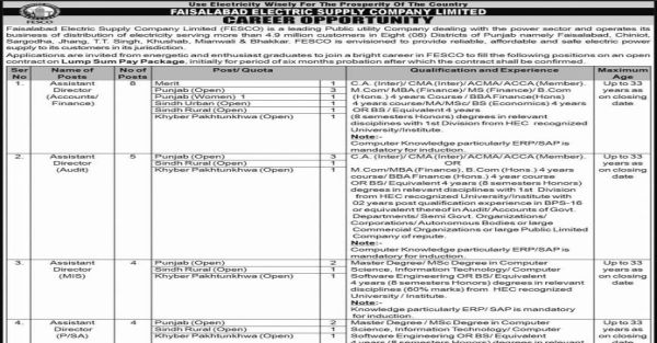 FESCO Jobs 2023 for 130+ Junior Engineers, Revenue Officers, Assistant ...